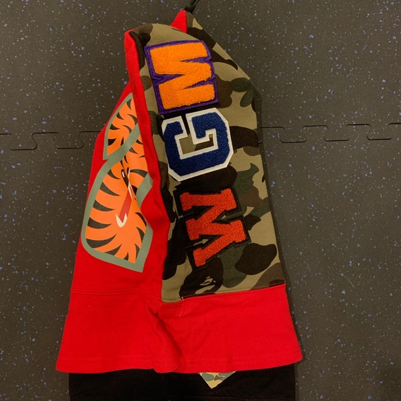 Bape | Accessories | Bape A Bathing Ape Half Red Half Camo Mask | Poshmark